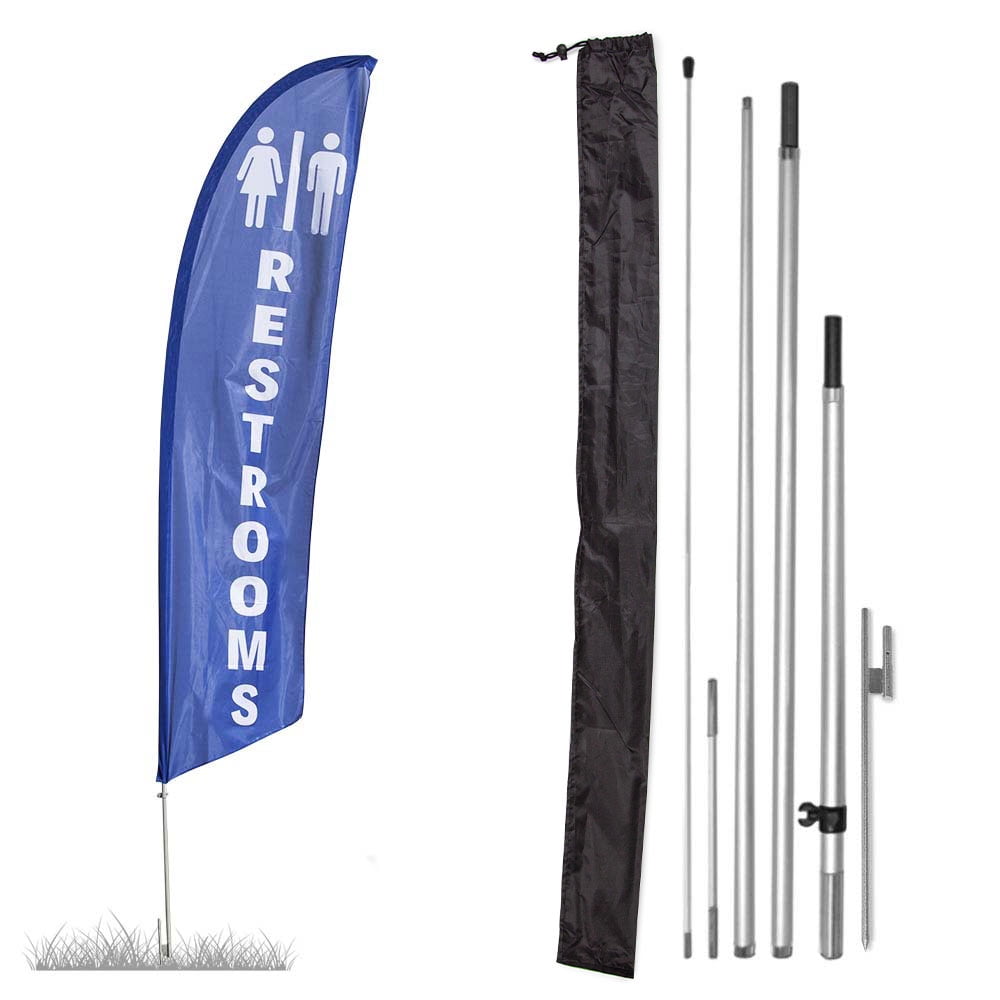 Premium Restrooms Feather Flag Kit - Includes 13ft Sectional Aviation ...