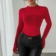 CLOISE Womens Basic Tops Crew Neck Shirt Solid Color Long Sleeve ...