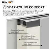 Sunjoy Office Shed for Outdoor, 10'x12.6' She Shed, Backyard Office ...