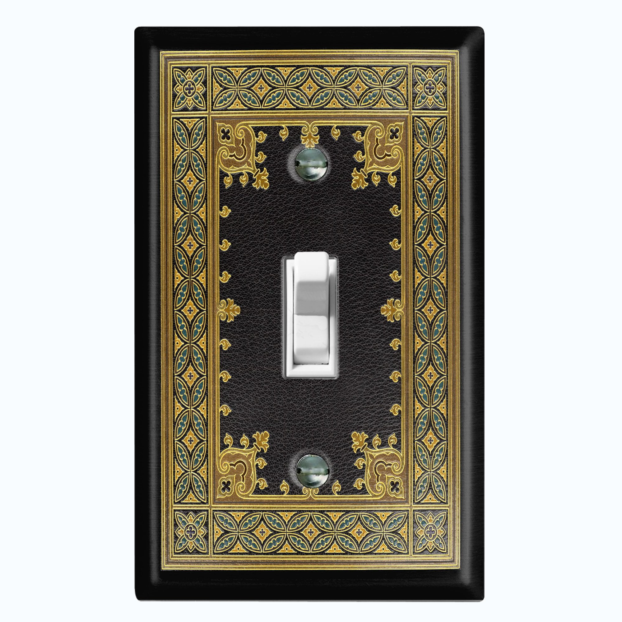 Metal Light Switch Plate Cover Elegant Victorian Floral Frame Black ...