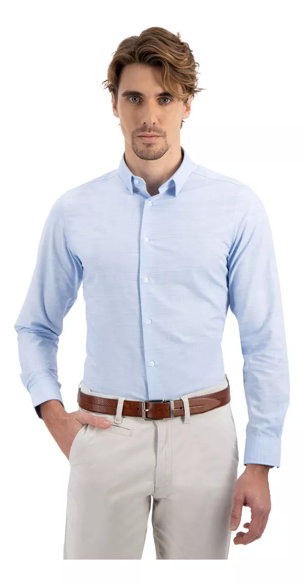 Camisa Formal Para Hombre De Bambú Skinny Fit Cuello Francés | Bodega ...