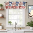 4th of July Valances for Windows USA Ribbon Bow America Map Daisy ...
