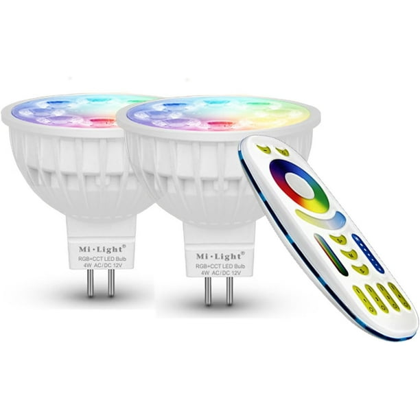 2 x Multi-color LED bulb RGB/RGB plus warm white, WiFi, 4W/GU5.3 ...