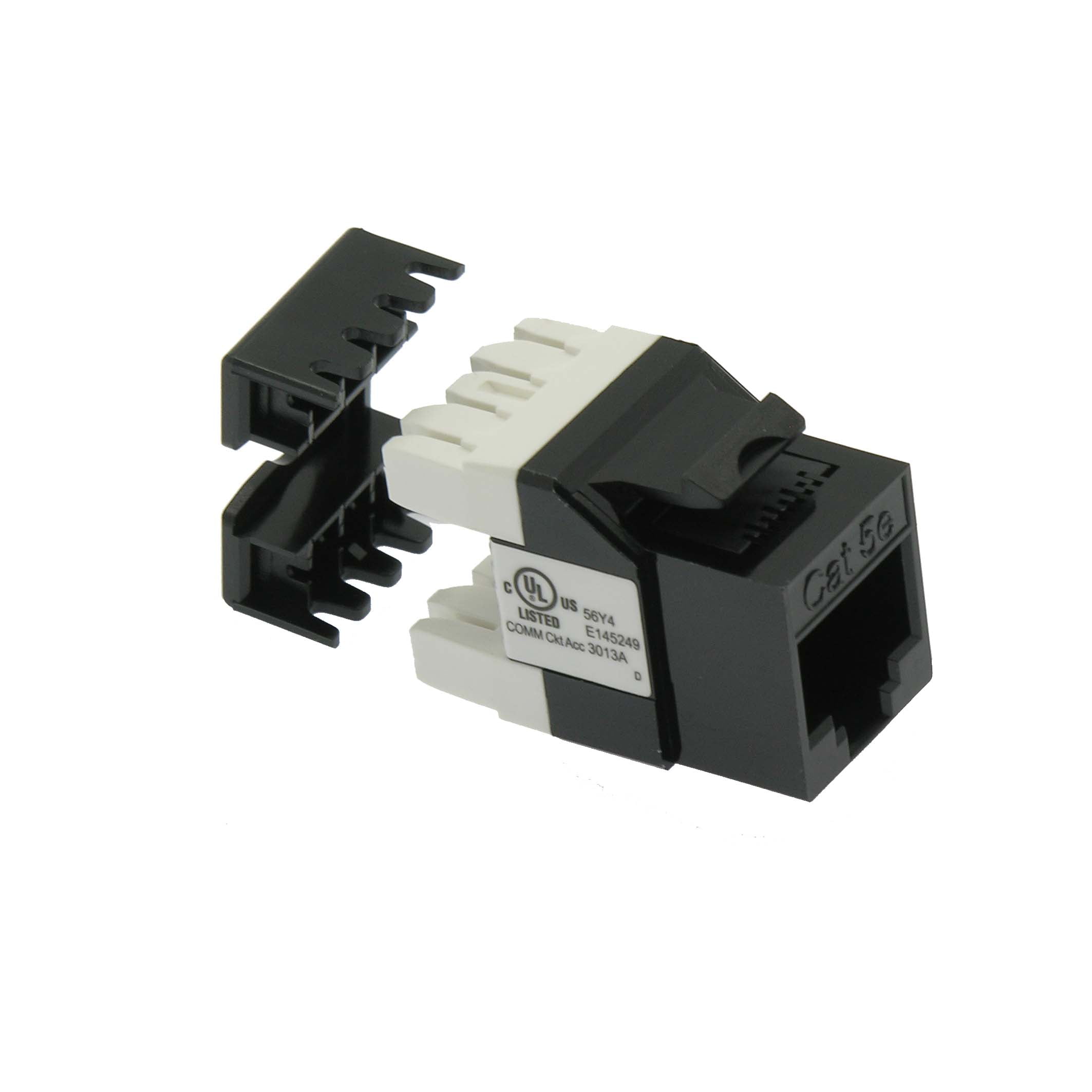 ACCL Cat.5E RJ45 110 Type 180Â° Keystone Jack Black, 4 Pack - Walmart.com