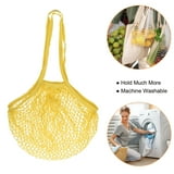 Uxcell Cotton Mesh Bag, 14.96x12.2" Long Handle Reusable Mesh Net ...