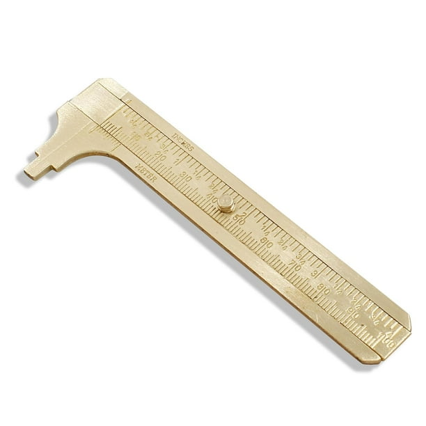 FYBTOF 1pcs 100mm Mini Brass Vernier Caliper Double Scales Pocket ...
