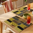 Animal Print Cotton Linen Placemats Set of 4, Art Rustic Yellow Leopard ...