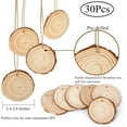 30 Pieces 2.4"-2.8" Natural Wooden Slices, Unfinished Wood Circles with ...