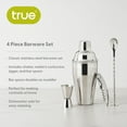 True 4-Piece Barware Set Cobbler Shaker with Cap and Strainer, Double ...