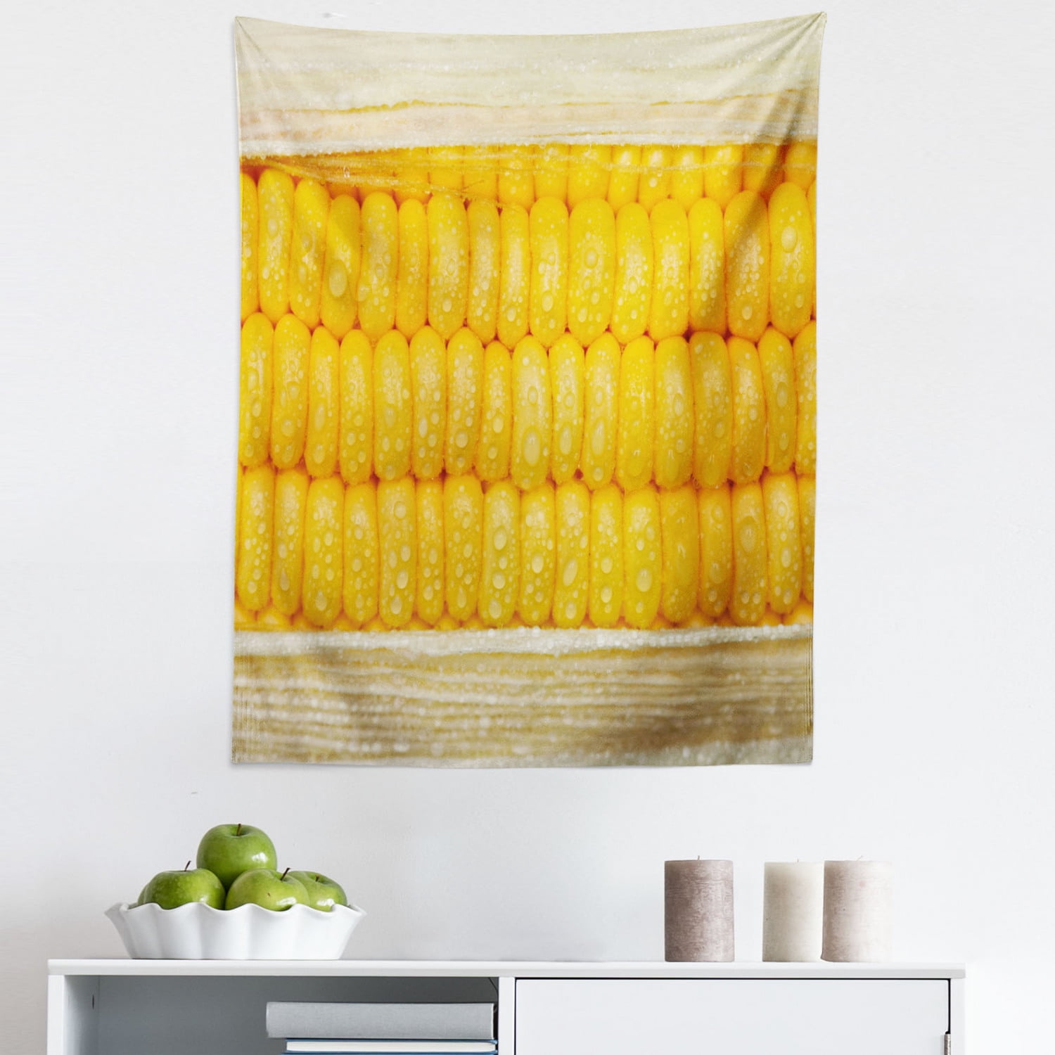 Health Tapestry, Corn Cob Stem with Raindrops Water Marks Mexican ...