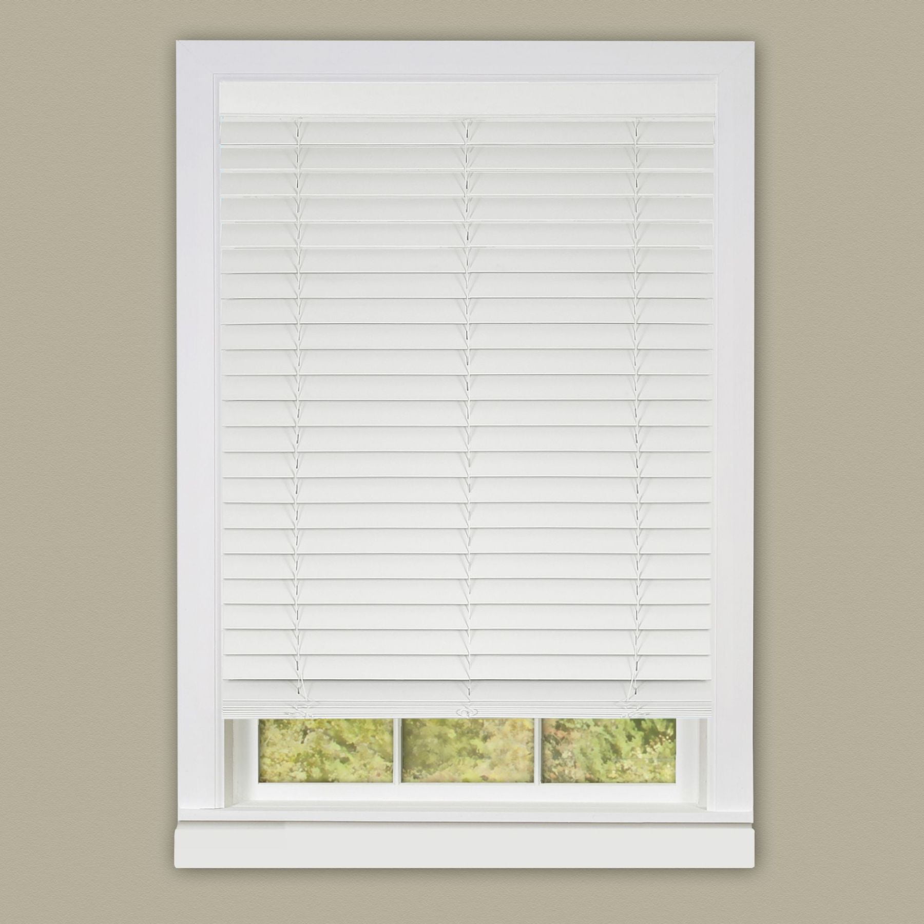 Traditional Elegance Cordless Madera Falsa 2" Faux Wood Plantation ...