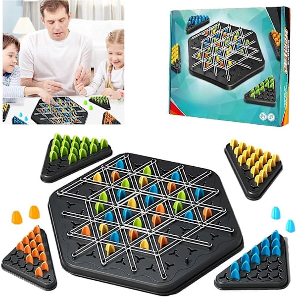 Chain Triangle Chess Game, Triggle Rubber Band Game, 2 to 4 Players for ...
