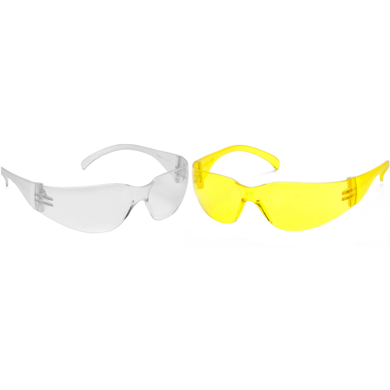 Pyramex Intruder Safety Glasses, 12-Pack, 6 Clear and 6 Yellow ...