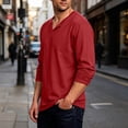 Men's Big And Tall Long Sleeve Shirts Notch Neck Loose Fit T-Shirts ...