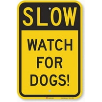 Garage Decor Sign Slow-Watch for Dogs! Safety Sign Caution Warning Sign ...