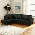 MAYEERTY 97" Faux Leather Sectional Sofa, 2-Piece Couch Living Room ...