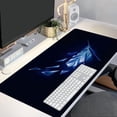 Blue Geometric Crystal Design Mouse Pad 31.5 x 11.82 Inches Rubber Desk ...
