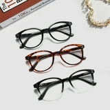 3 Pack Reading Glasses Stylish Spring Hinged Round Readers for Men and ...