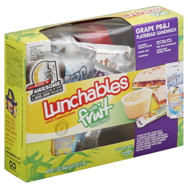 Oscar Mayer Lunchables Peanut Butter & Grape Jelly Flatbread Sandwich ...