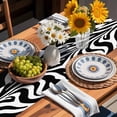 Abstract Tiger Print Table Runner 13x120 Inch Black White Animal Fur ...