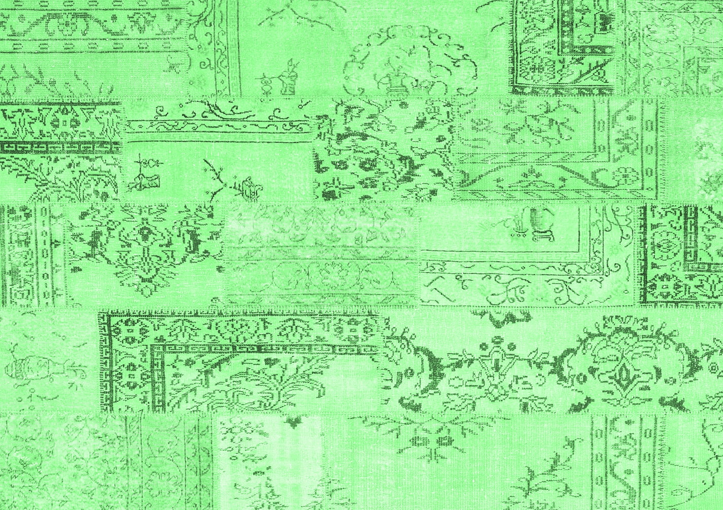 Ahgly Company Indoor Rectangle Abstract Emerald Green Contemporary Area ...