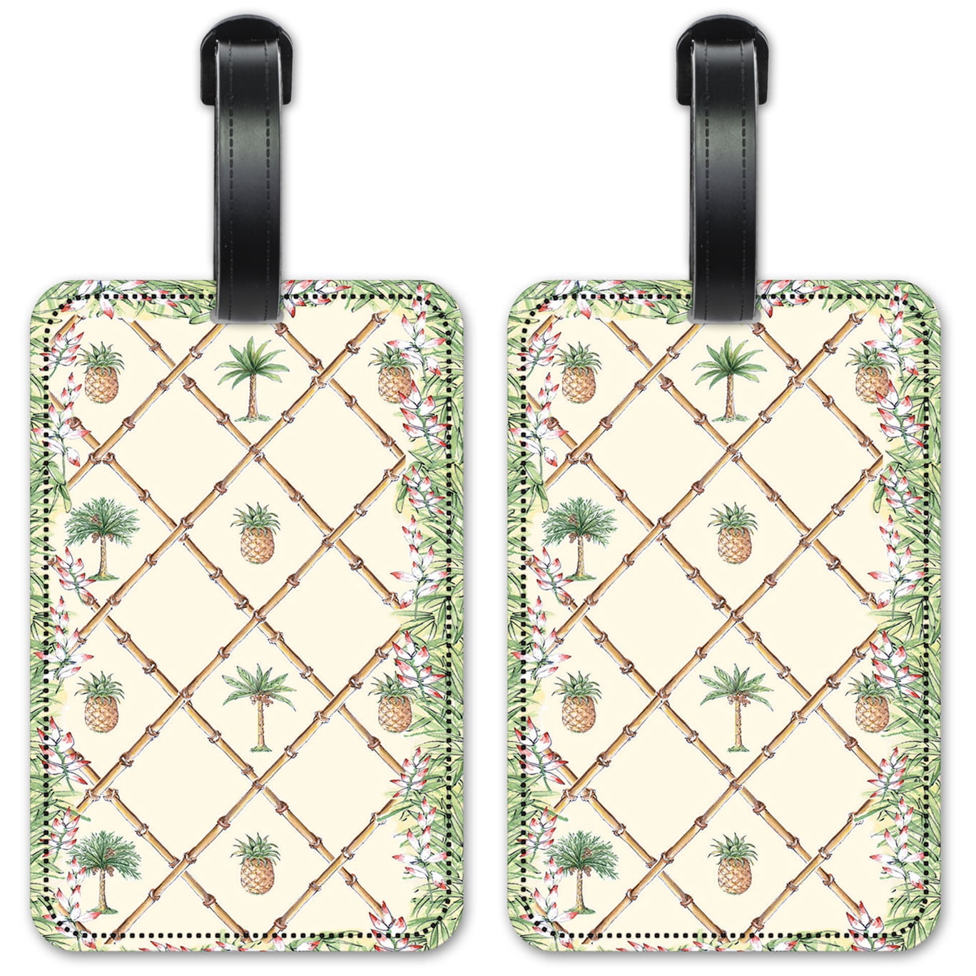 Bahama Pineapple - Luggage ID Tags / Suitcase Identification Cards ...