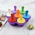 7-Cavity Silicone Popsicle Mold with Lid and Colorful Sticks BPA Free ...