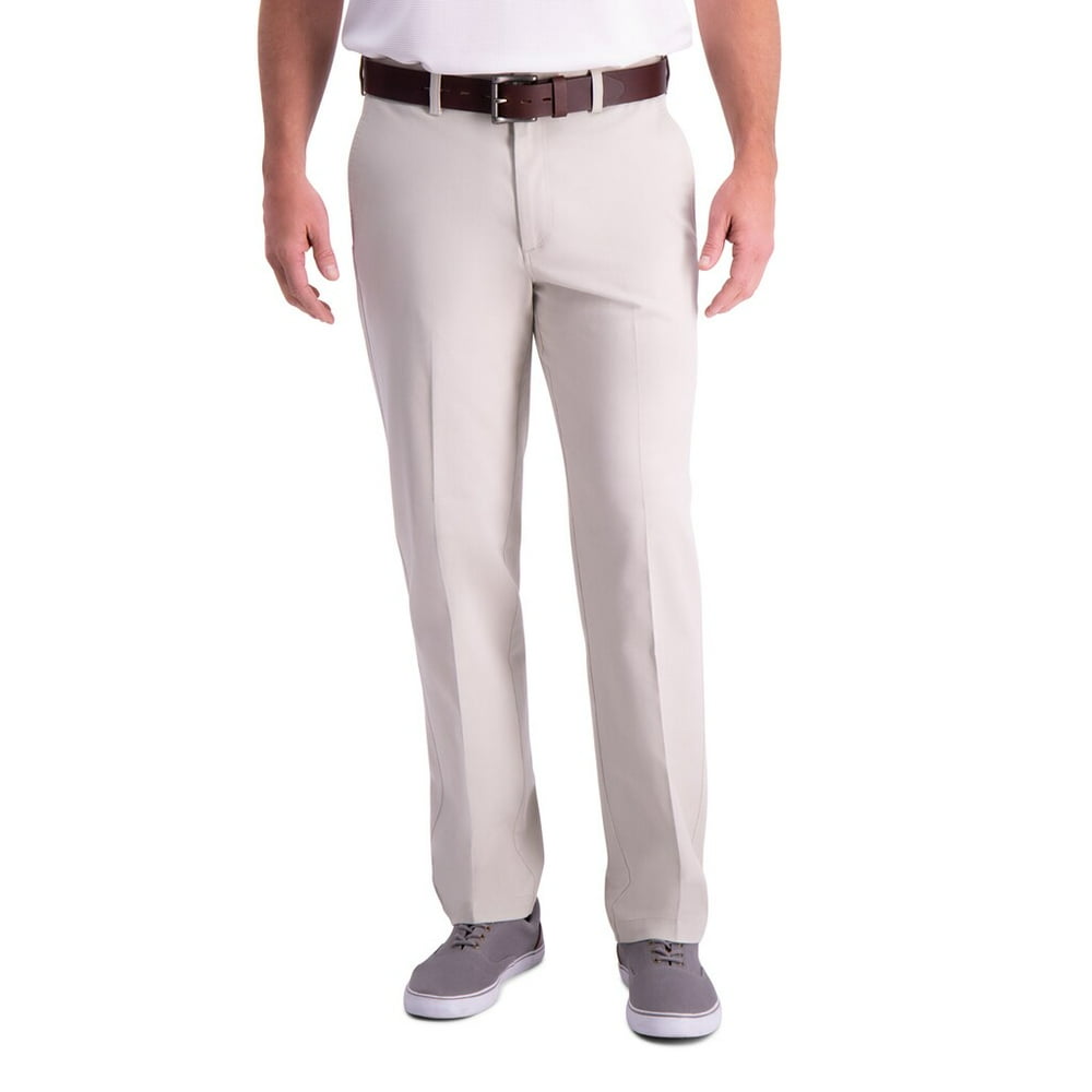 Haggar Mens Haggar Premium Comfort Khaki Classic Fit Flat Front