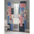 Independence Day Poppy Sheer Curtains for Living Room Bedroom American ...