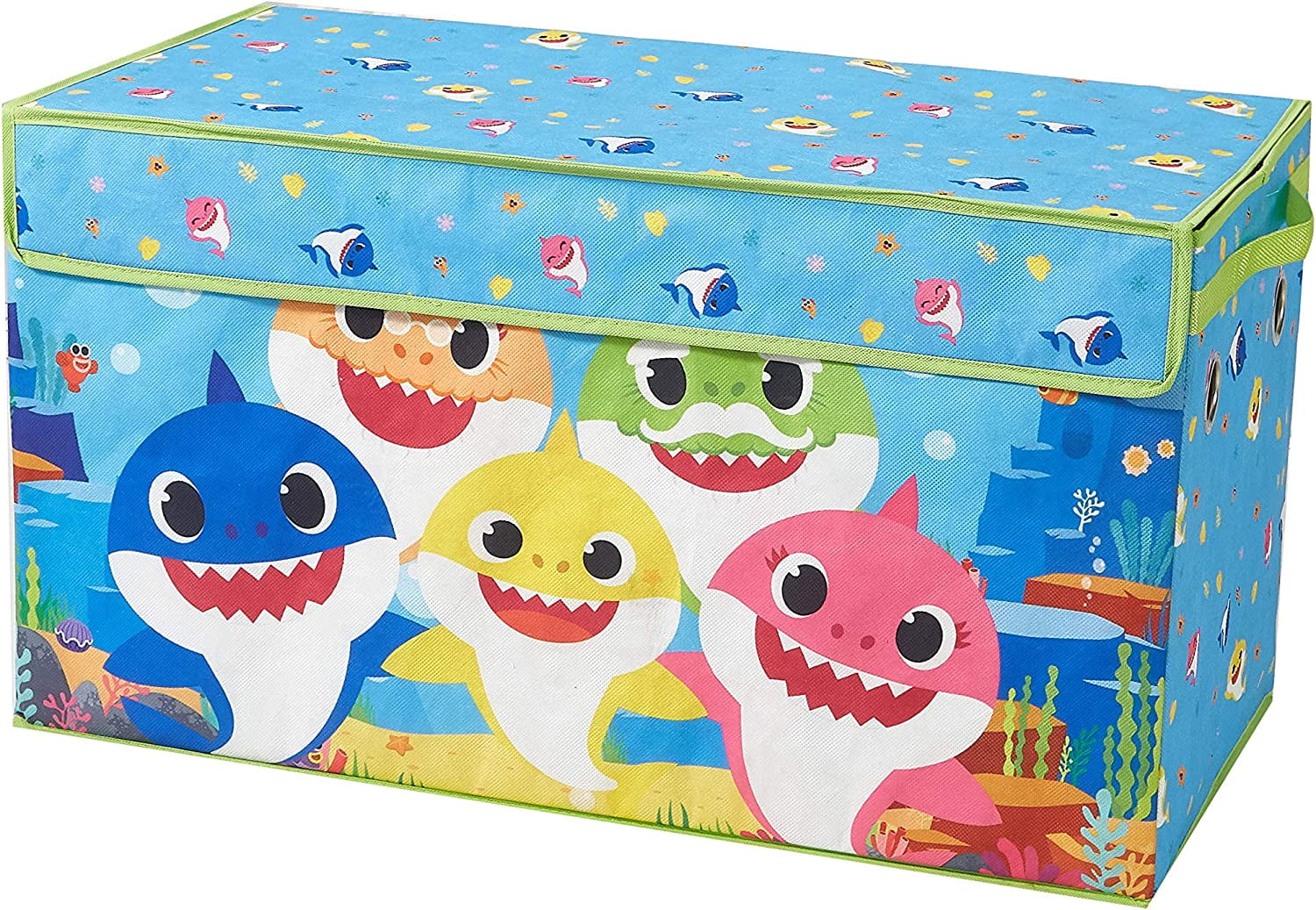 Pinkfong Baby Shark Blue Soft Polyester Canvas Collapsible Toy Storage ...