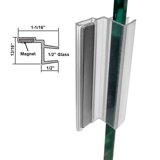 Gordon Glass® Clear Polycarbonate U-Channel with Magnet for 1/2" Glass ...