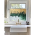 Abstract Color Block Sheer Curtains 54 Inch Long 1 Panel Gradient Gold ...