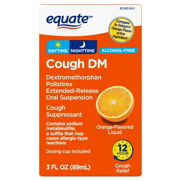 Equate 12 Hour Cough Relief DM, Orange, 3 fl oz HSA/FSA Eligible ...