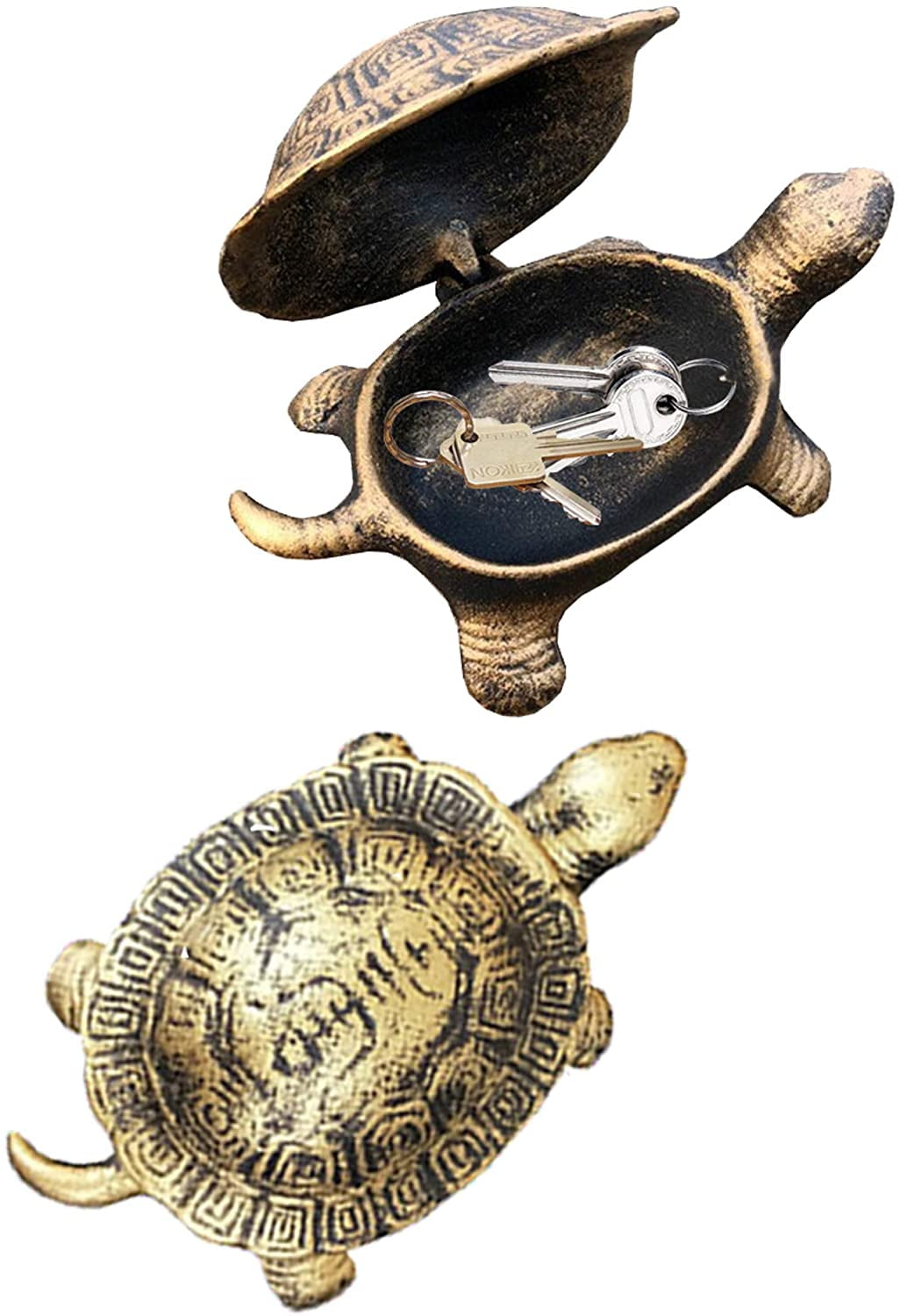 Bronze Cast Iron Turtle Key Hider,Key Holder,Heavy Cigarette Ashtray ...