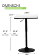 Magshion 23.6" Rectangle Bar Table, Adjustable Height Pub Table with ...
