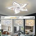 Low Profile Ceiling Fan with Lights,110v Modern Dimmable Flower Shape ...