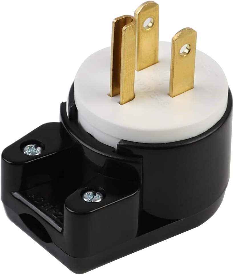 Right Angle Nema 5-15P 15A 125V AC Plug, [UL CUL] Easy Assembly 90 ...