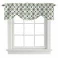 Tie Up Valance Curtain for Kitchen,Sage Green Geometric Ethnic Rod ...