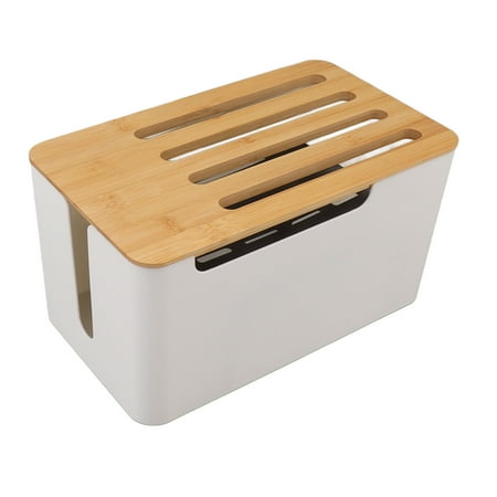 WiFi Router Organizer, Bamboo Plastic Router Storage Box Neat ...