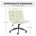 Drevy Modern Armless Desk Chair with Wheels, Adjustable Height, Wide ...