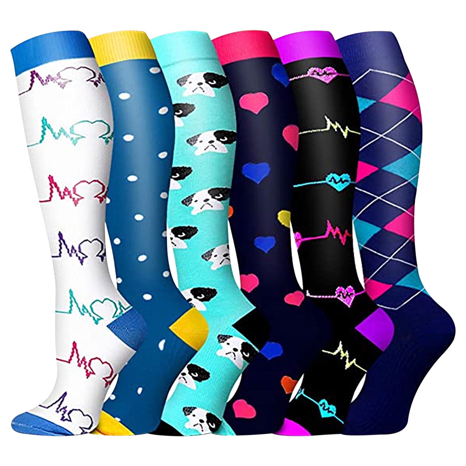 6 Pack Copper Compression Socks for Women and Men Circulation-Best ...