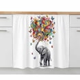 Abstract Elephant Cabinet Curtains 10" W x 11" L Colored Cloud Paint ...