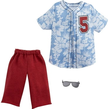 Barbie Fashions Pack: Ken Doll Clothes with Color-Blocked Top, Shorts ...