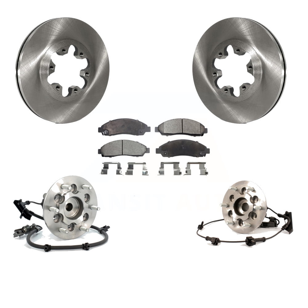 Front Hub Bearing Assembly With Disc Brake Rotors And Ceramic Pads Kit ...