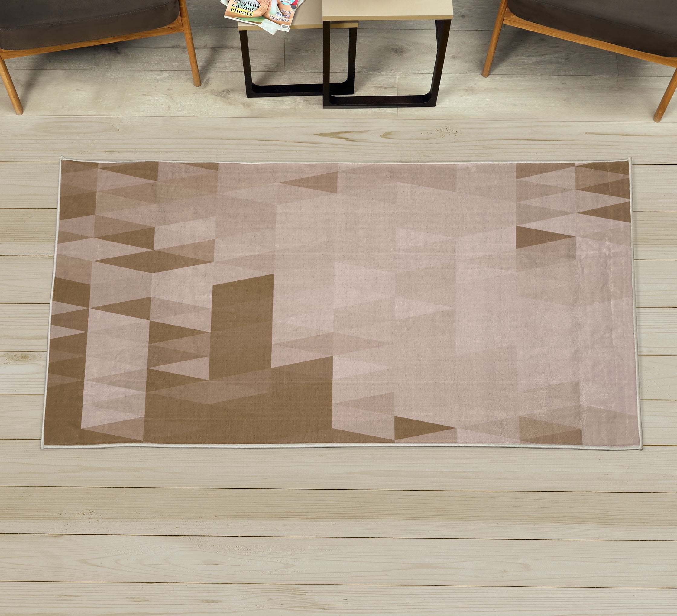 Geometric Decorative Rug, Triangle Mosaic Shapes Patterns with Abstract ...