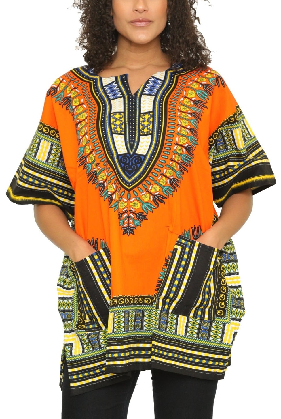 Unixex African Traditional Elastic Waist Dashki Top Wide Elbow Dashiki ...