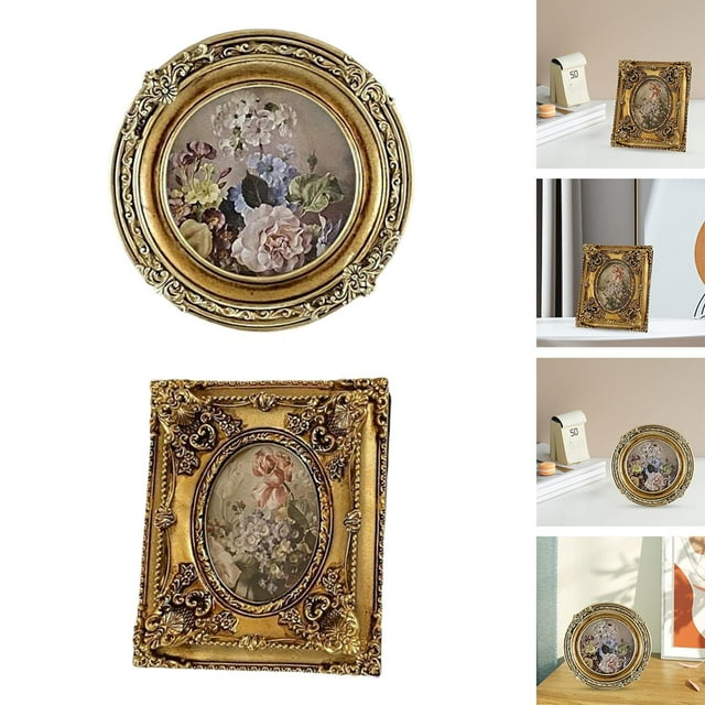 2Pieces European Style Ornate Picture Frame Display Holder Centerpiece ...