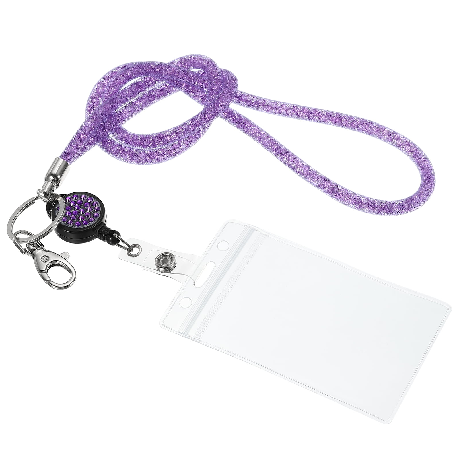 Uxcell Rhinestone Lanyard Crystal Retractable Keys Strap Keychain ...