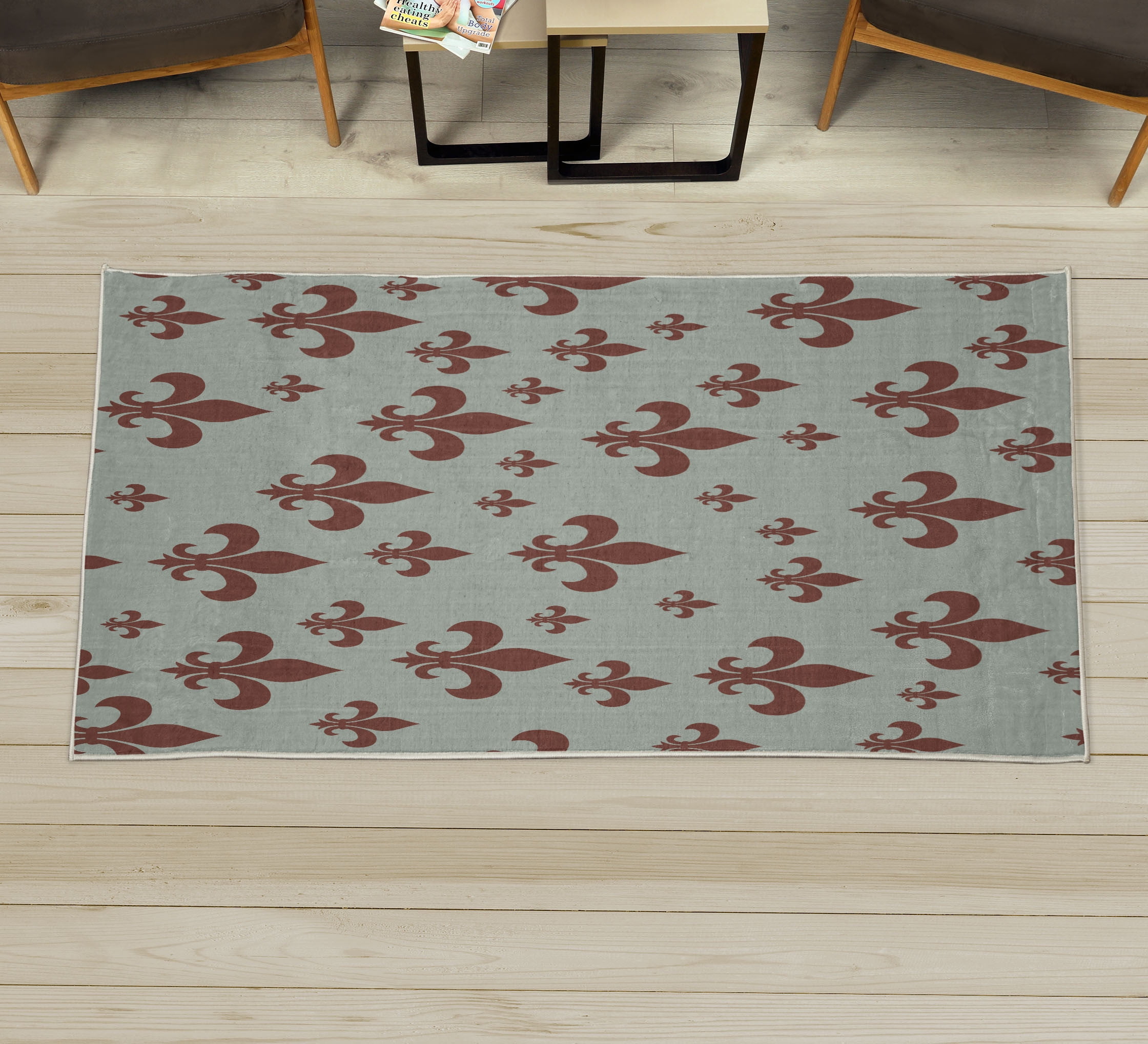Fleur De Lis Decorative Rug, Lily Pattern Classic Retro Royal Vintage ...