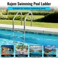 Kojem 3-Step Inground Pool Ladder, 304 Stainless Steel, Non-Slip Pedal ...